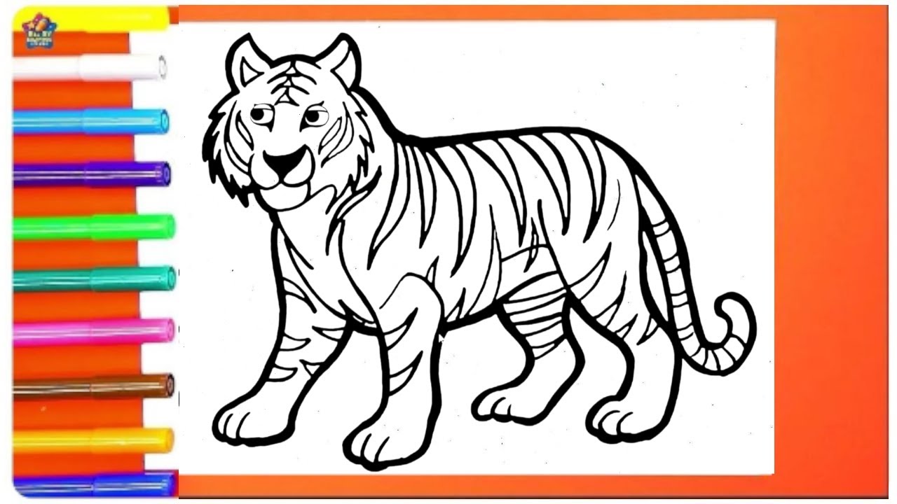 🐯How to Draw a Tiger for Kids 🐅| Simple Tiger Coloring🎨 | Easy Drawing ...