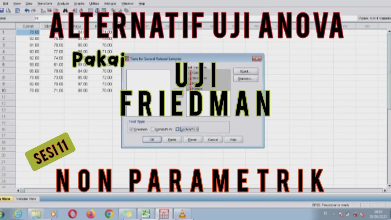 Tutorial Uji Friedman sebagai Alternatif untuk ANOVA - YouTube
