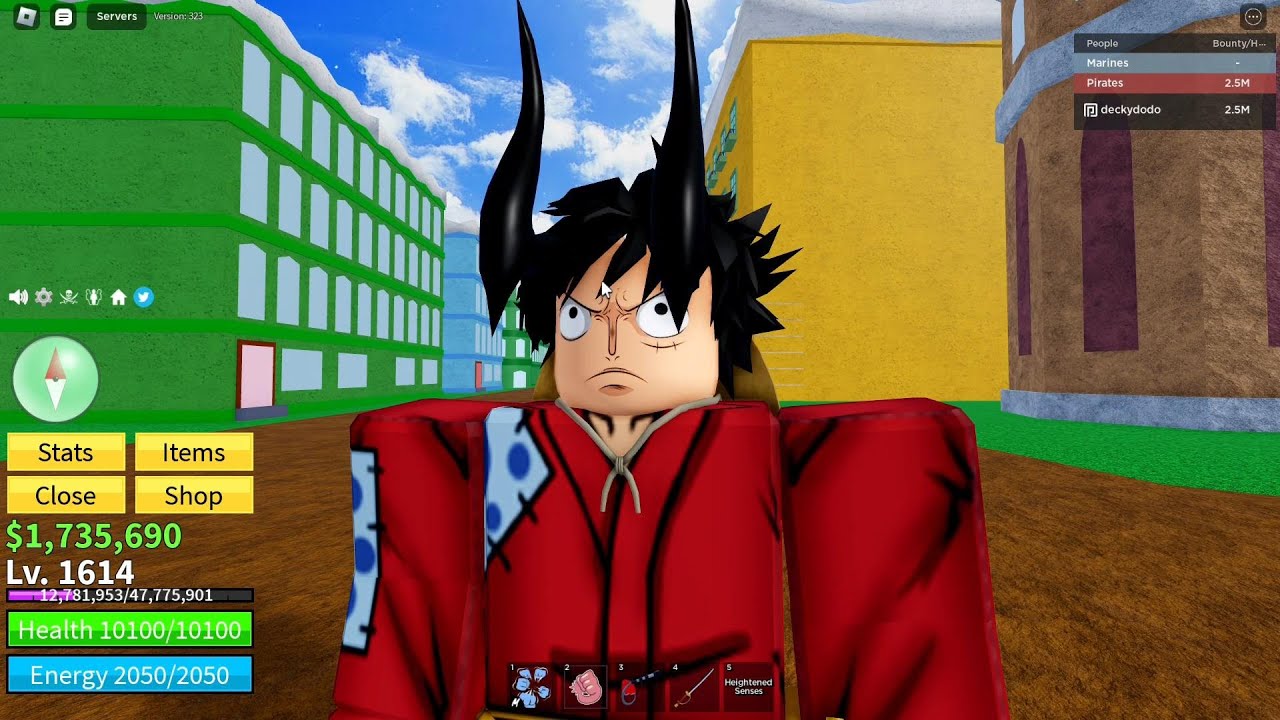 Becoming Monkey D Luffy in Roblox Blox Fruits - YouTube