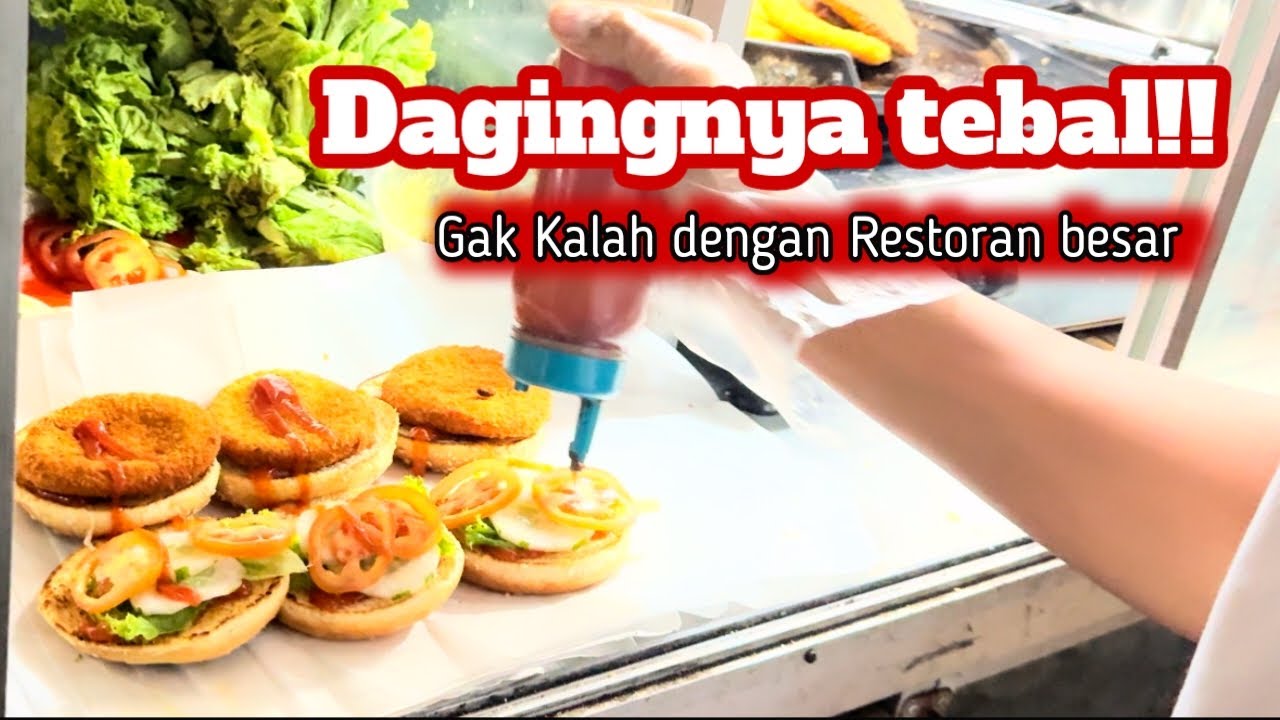 BORONG SAMPAI TUTUP !! BURGER PINGGIR JALAN - YouTube