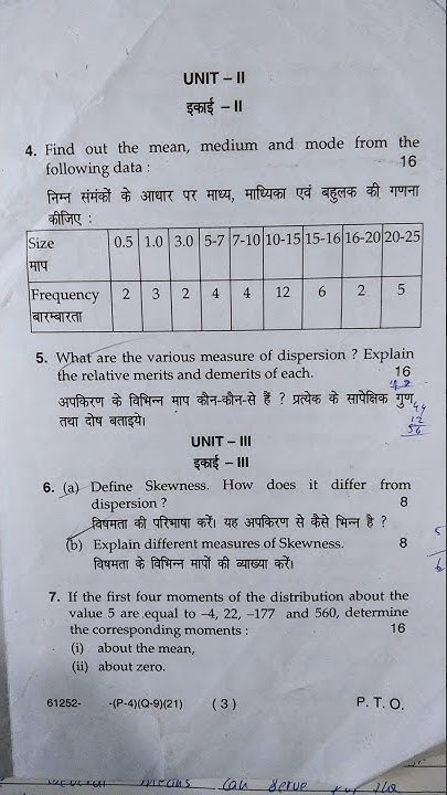 questions paper of business statistics bcom pass 3 sem 2021 - YouTube