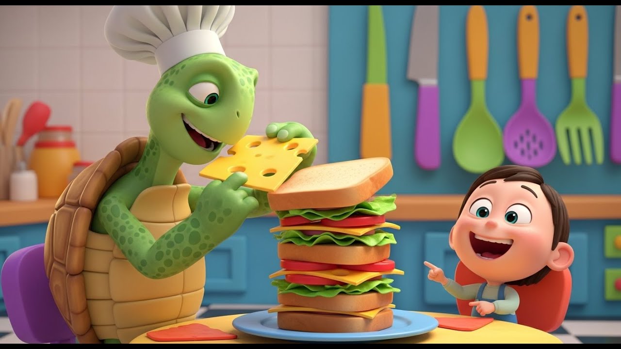 The Turtle Who Made a Sandwich | Fun Kids Story Song - YouTube