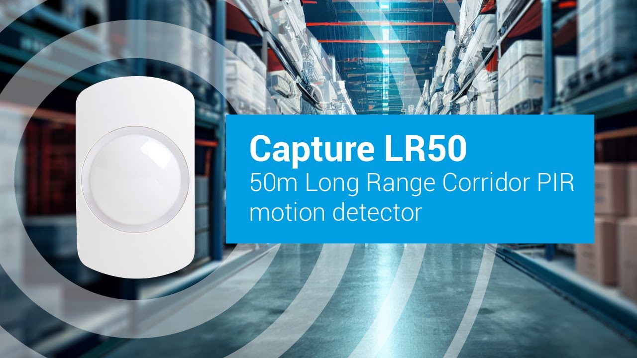 Capture LR50/LR50-W - Long Range Corridor PIR motion detector - YouTube