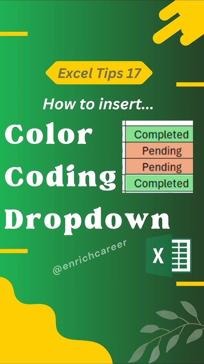 Learn how to insert a color-coded drop-down 💫 #youtubeshorts #excel ...