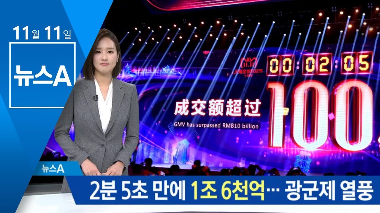 2분 5초 만에 1조6천억 매출…中 광군제 열풍 뉴스a Youtube