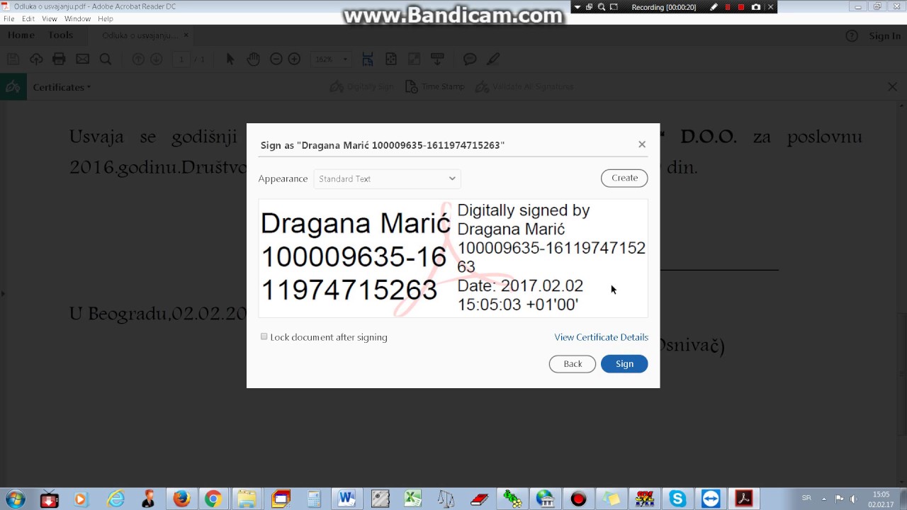 Digitalno potpisivanje pdf dokumenta u Adobe Reader-u - YouTube