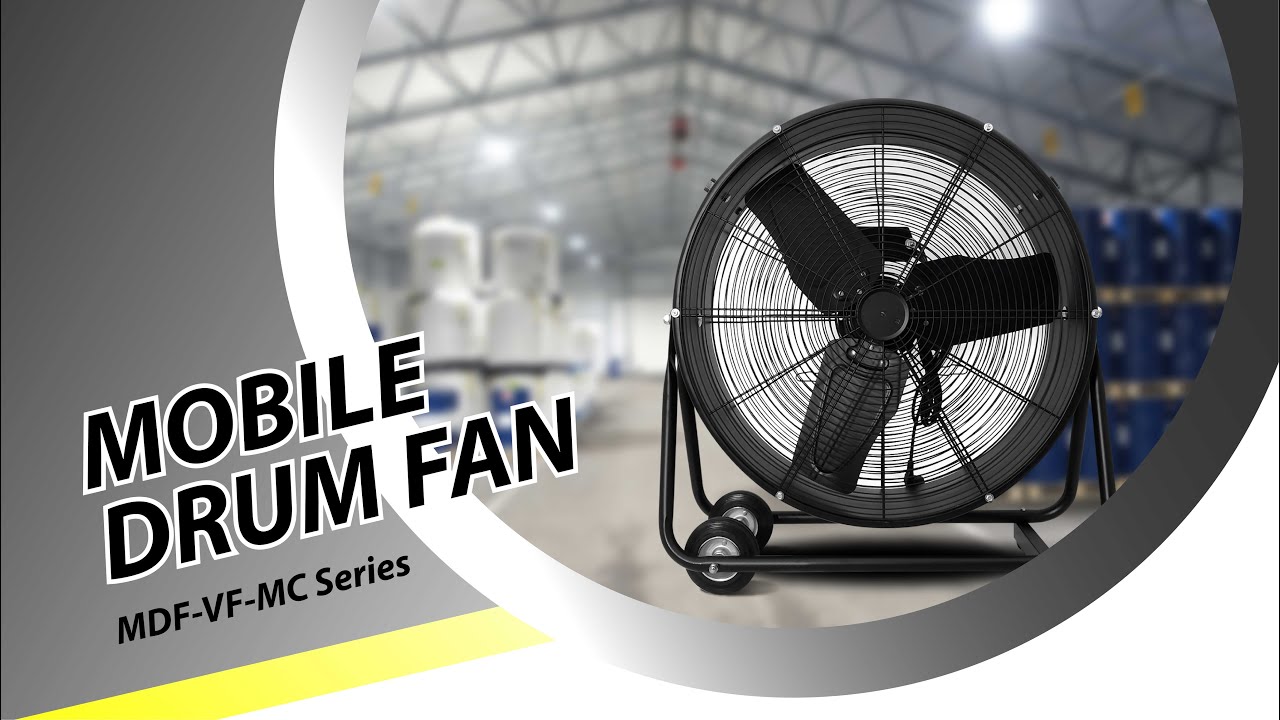Mobile Drum Fan CKE MDF-VF-VT Series (Drum Fan Portable) - YouTube