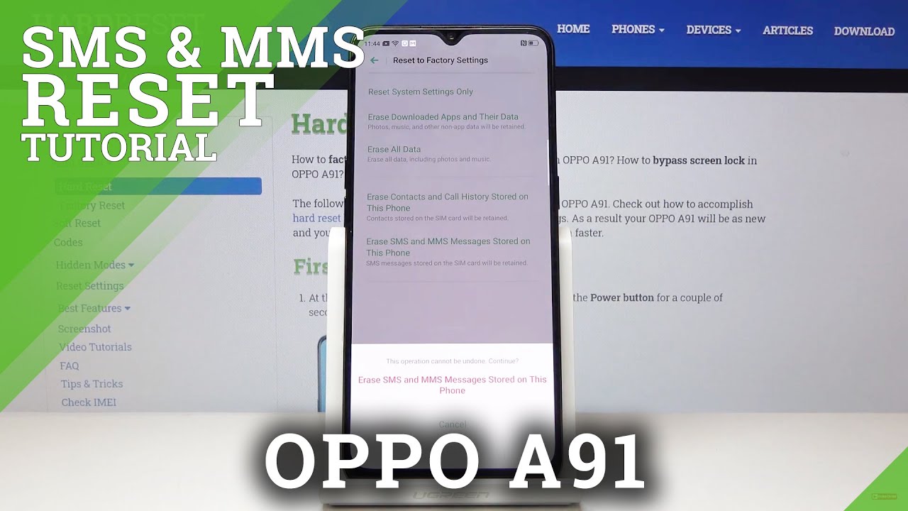 How to Reset Messages in OPPO A91 – Delete Text Messages - YouTube