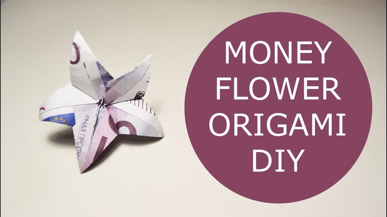 Money Flower Origami Euro Tutorial DIY Folded No glue - YouTube