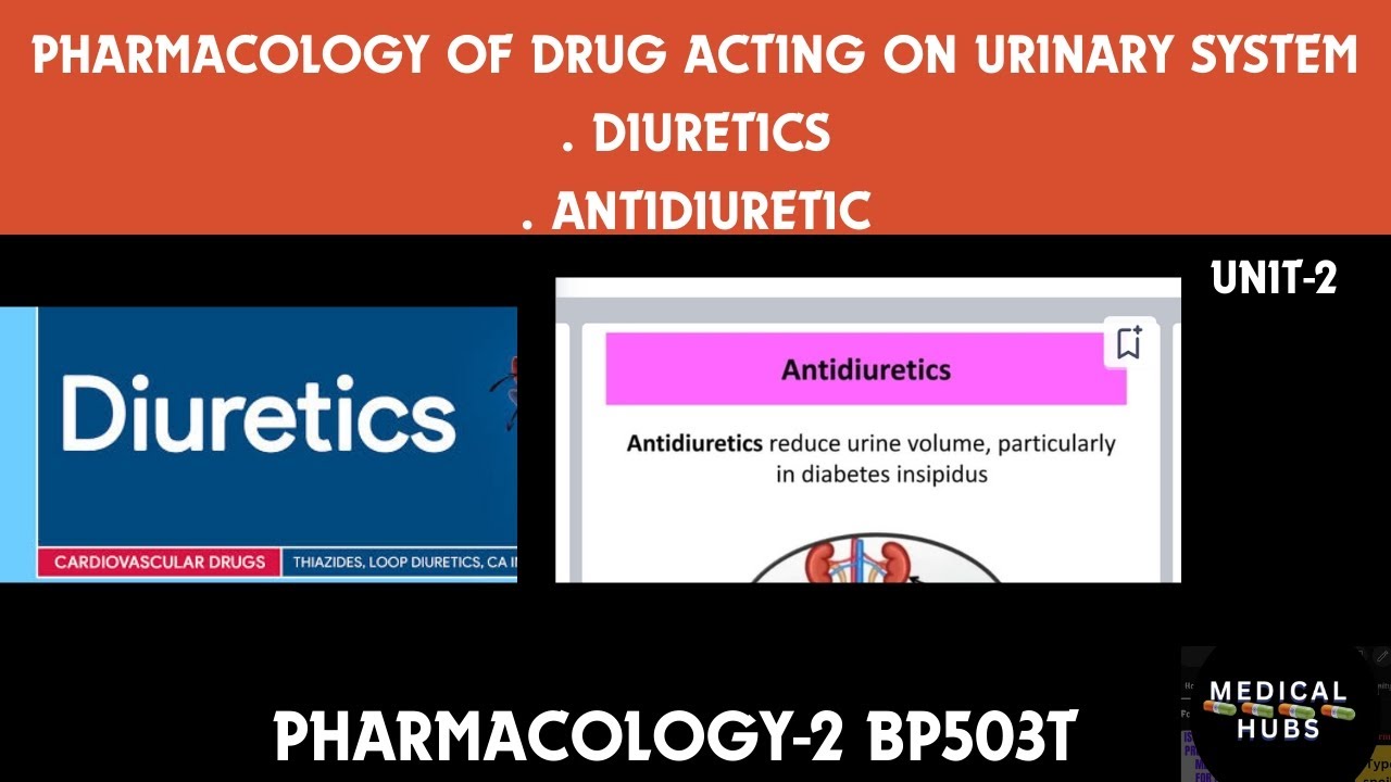 diuretic | antidiuretic || pharmacology of diuretics drug acting on ...
