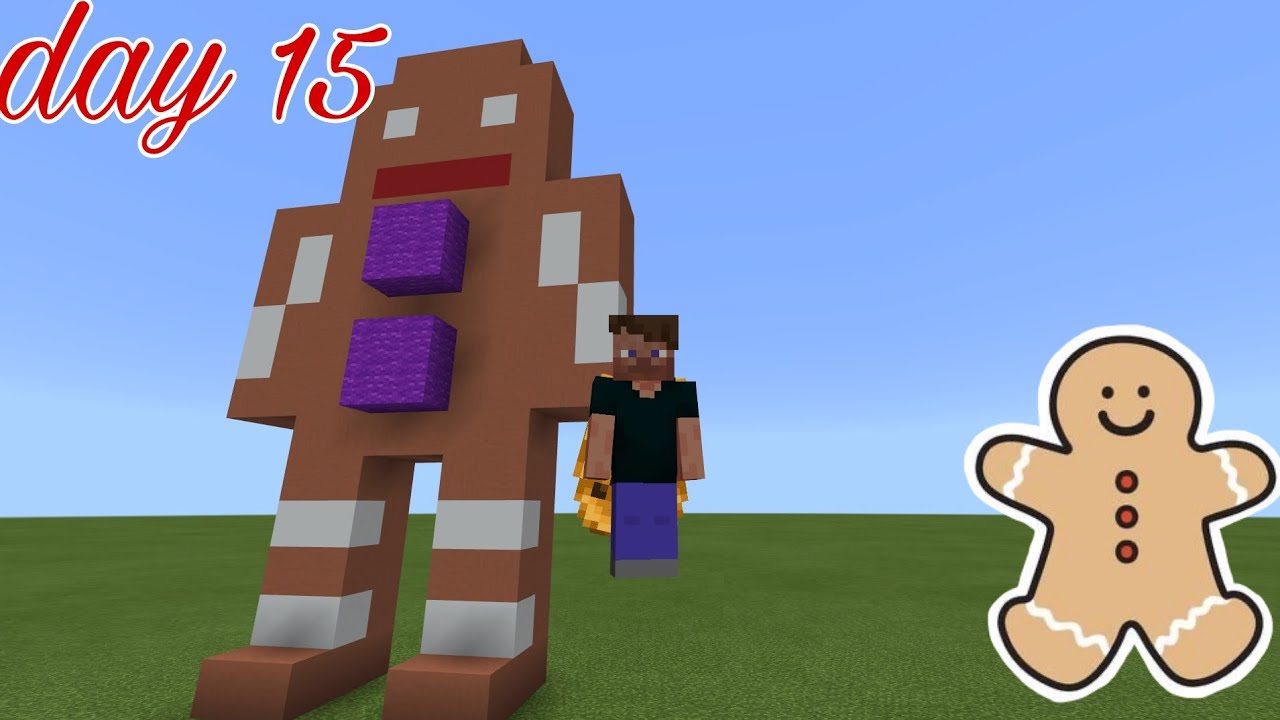 How to build a gingerbread man statue in minecraft (build day 15) - YouTube