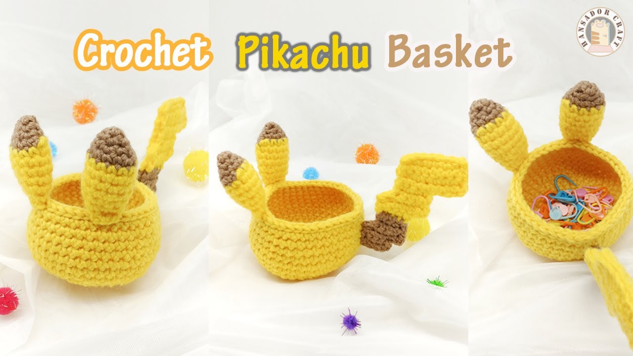 Crochet Pikachu Basket | How to crochet a pikachu basket | Amigurumi ...