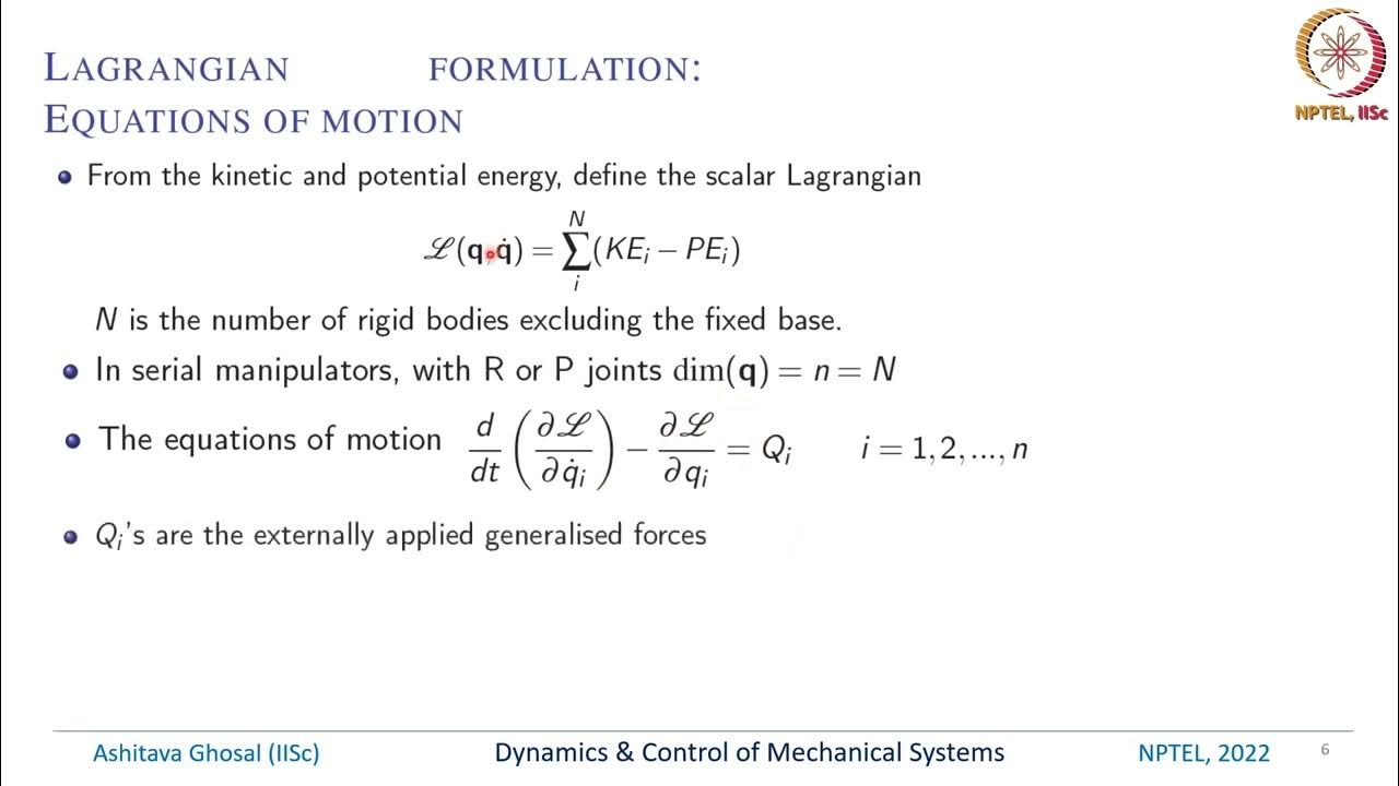 Lec 14 Lagrangian Formulation - YouTube