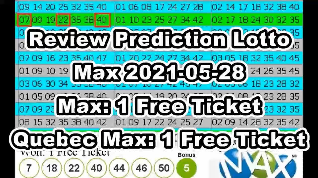 Review Winning Prediction Lotto Max for 2021-05-28 - YouTube