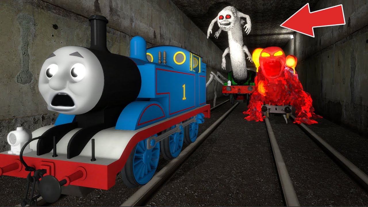 Building a Thomas Train Chased By Cursed Percy and Cursed Henry Train ...
