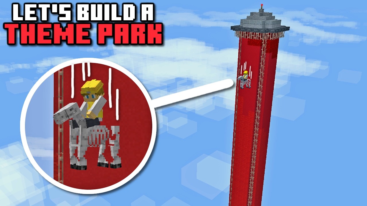 The TALLEST Working Drop Ride in Vanilla Minecraft! | Let's Build a ...