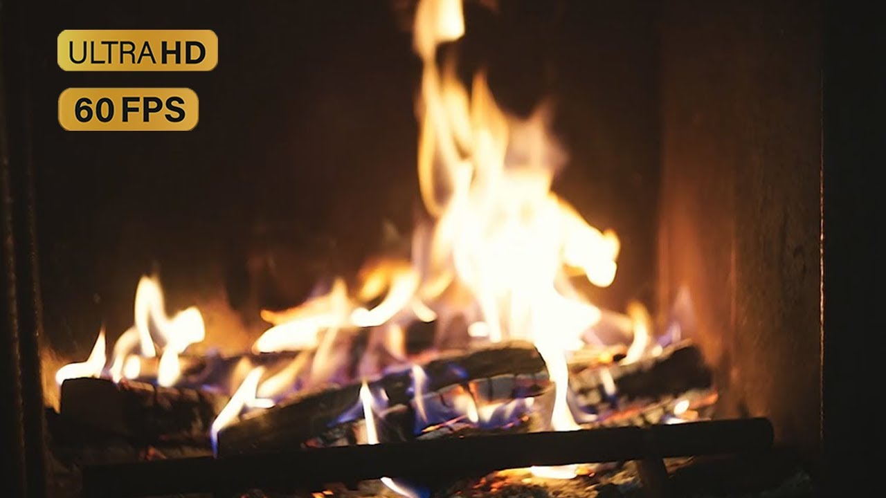 Real Fireplace Burning - 3 hours - Relaxing Crackling Fire Sounds - YouTube
