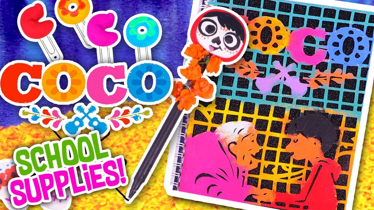 DIY 👐 AMAZING SCHOOL SUPPLIES from the movie COCO 💀Crafts & Decor - YouTube