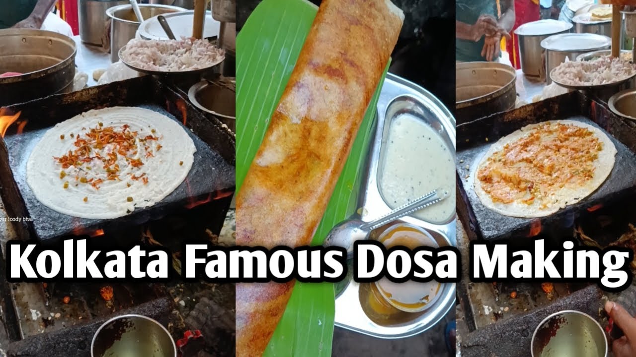 kolkata Famous Dosa Making ||Crispy Roasted Masala Dosa Recipe ...