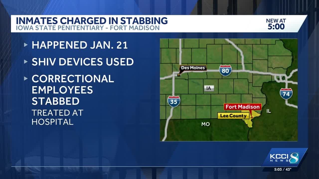 Two inmates charged with attempted murder after allegedly stabbing Iowa ...