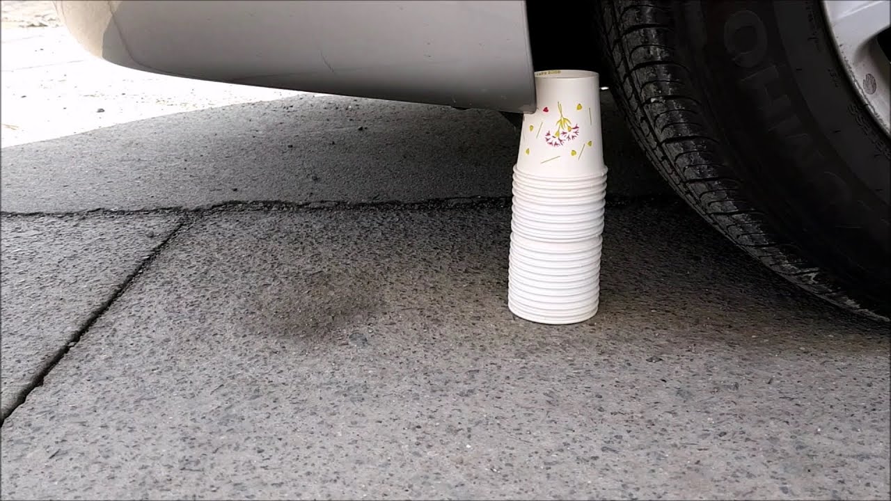ASMR EXPERIMENT : CAR VS PAPER CUP - YouTube