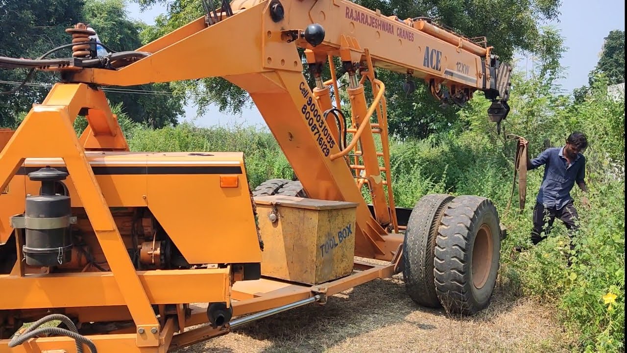 Crane Lifting Electric Pole || ACE 12XW Pick And Carry 12 Ton Hydra ...