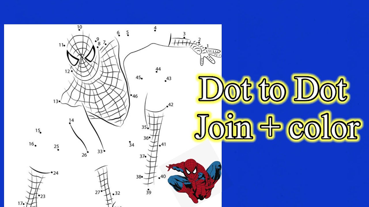 Tracing and coloring,painting Spiderman following numbers - YouTube