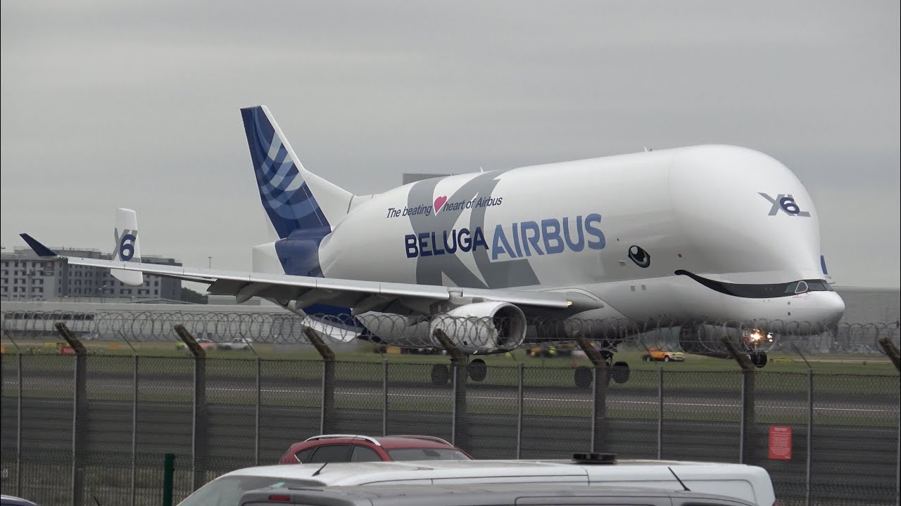 (Full video) Beluga XL Landing and departure from London Heathrow 4K ...