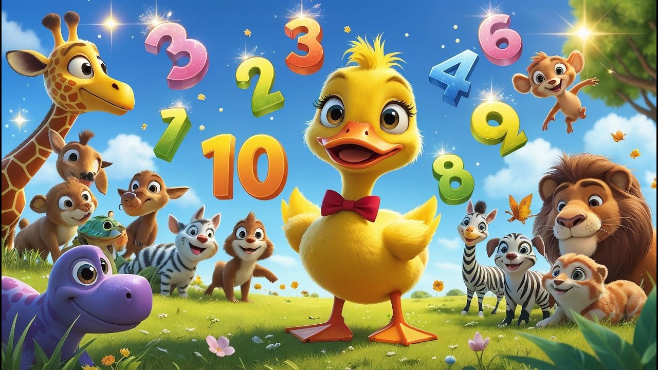 "Learn Counting 1 to 10 with Duck 🦆 | Fun Animal Counting Poem for Kids ...