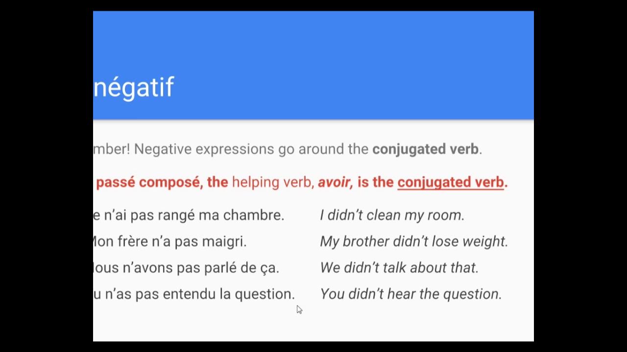 le Passé Composé au négatif et à l'interrogatif - YouTube