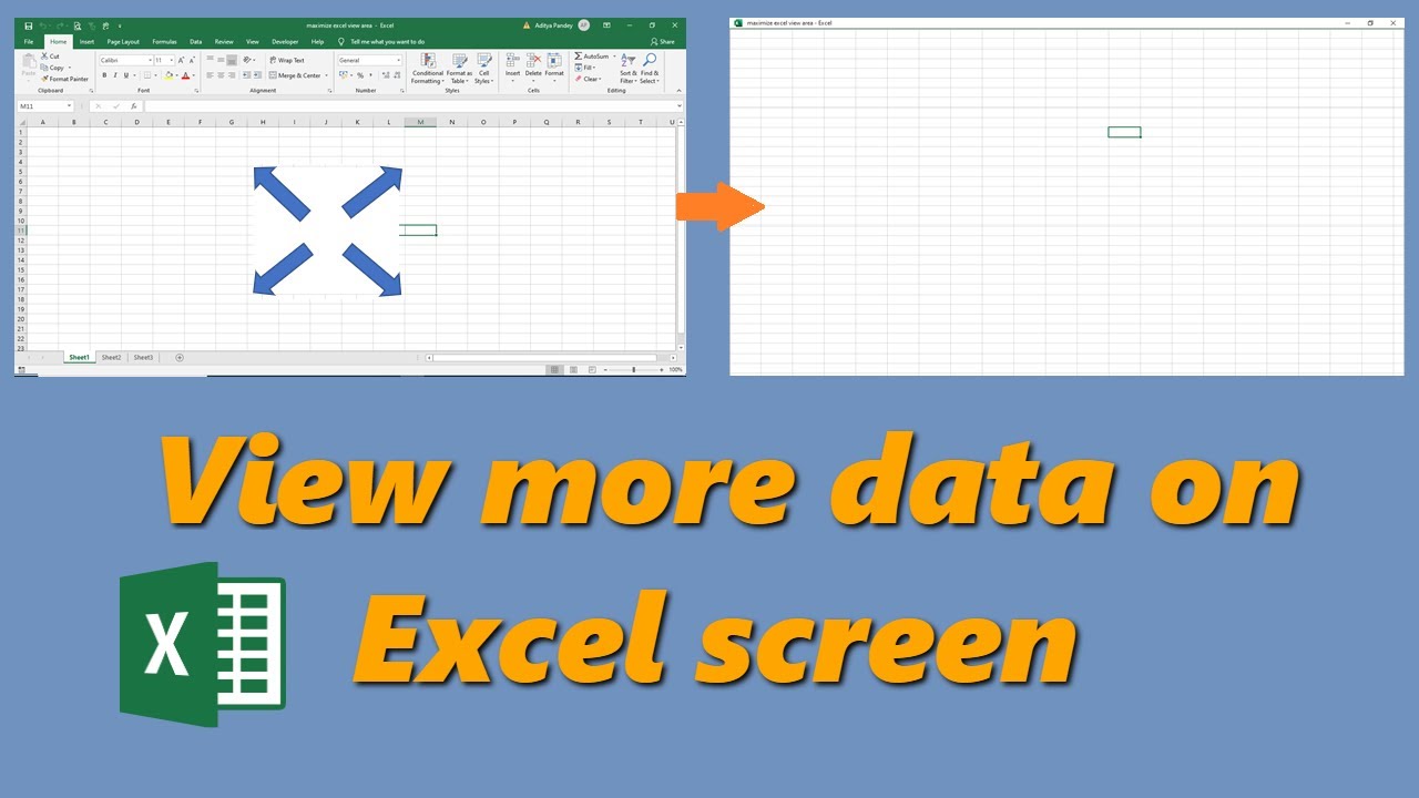 Full View Excel Screen Maximize Excel Window Area YouTube Full View Excel Screen Maximize Excel Window Area YouTube