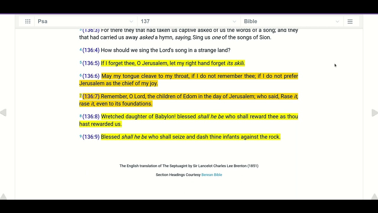 03 28 Scripture Psalm 137:5-9 - YouTube
