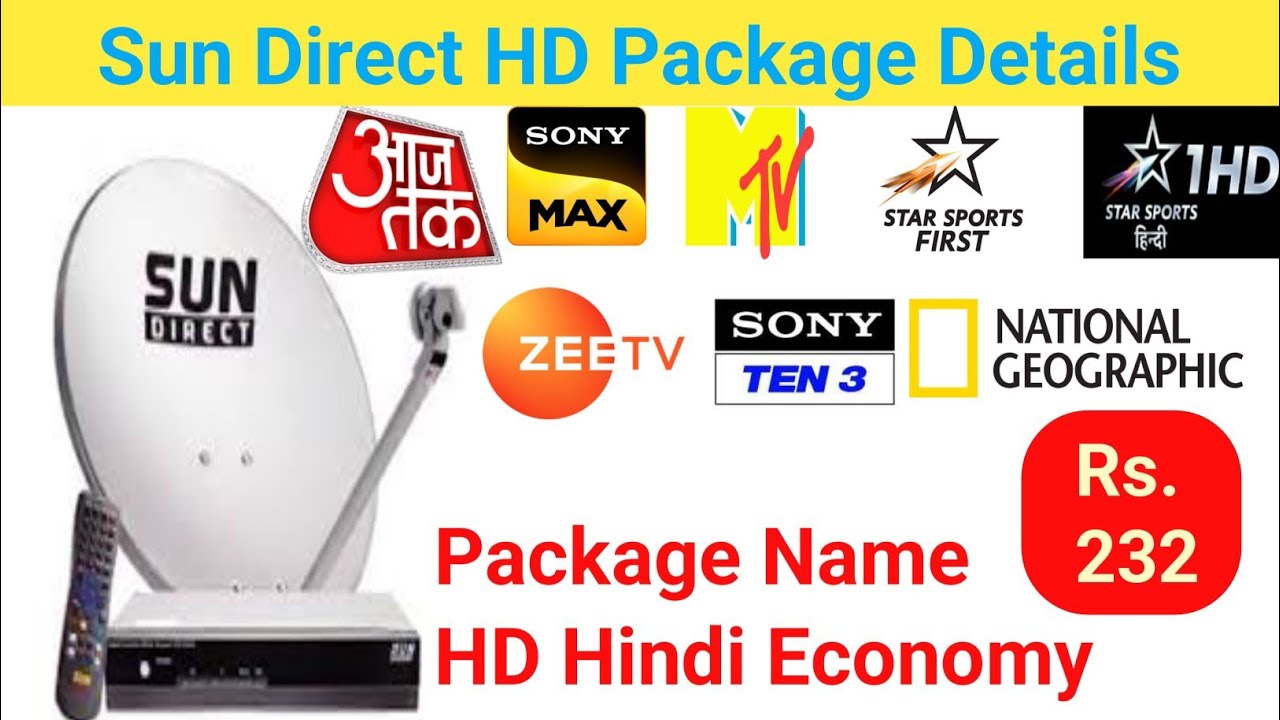 Sun Direct HD Package Details | Sun Direct Hindi Recharge Plan 2024 ...