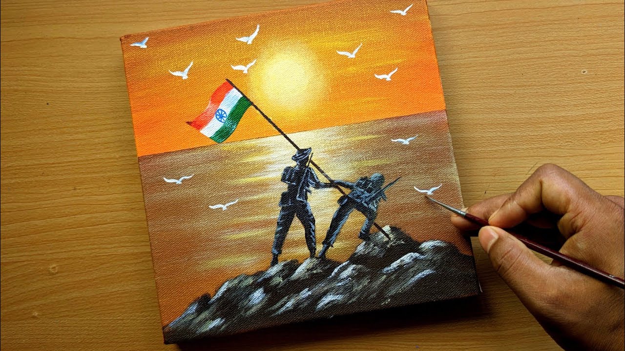 Independance Day Acrylic Painting Ideas Look! 6 Paintings By S.H Raza
