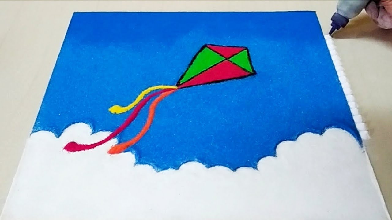 sankranti kite rangoli design 2019 | unique rangoli by mayuri / Bhai ...