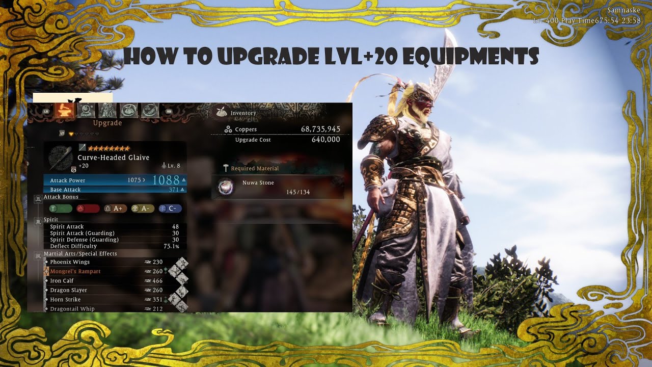 Wo Long (DLC3) - How to UNLOCK & Upgrade your Equipment to Level +20 ...