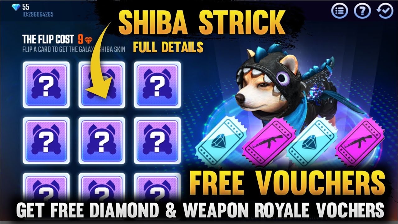 Free Fire New Shiba Strike Event || Flip Cards & Get Galaxy Shiba Skin ...