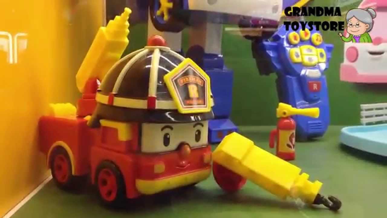 Unboxing TOYS Review/Demos - Robocar poli toy set police car fire ...
