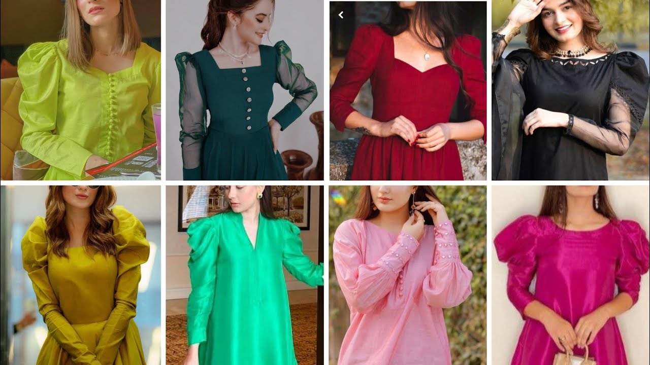 Puff Sleeve Designs/ Beautiful Dress With Puff Sleeve Designs/ Astin Ki ...