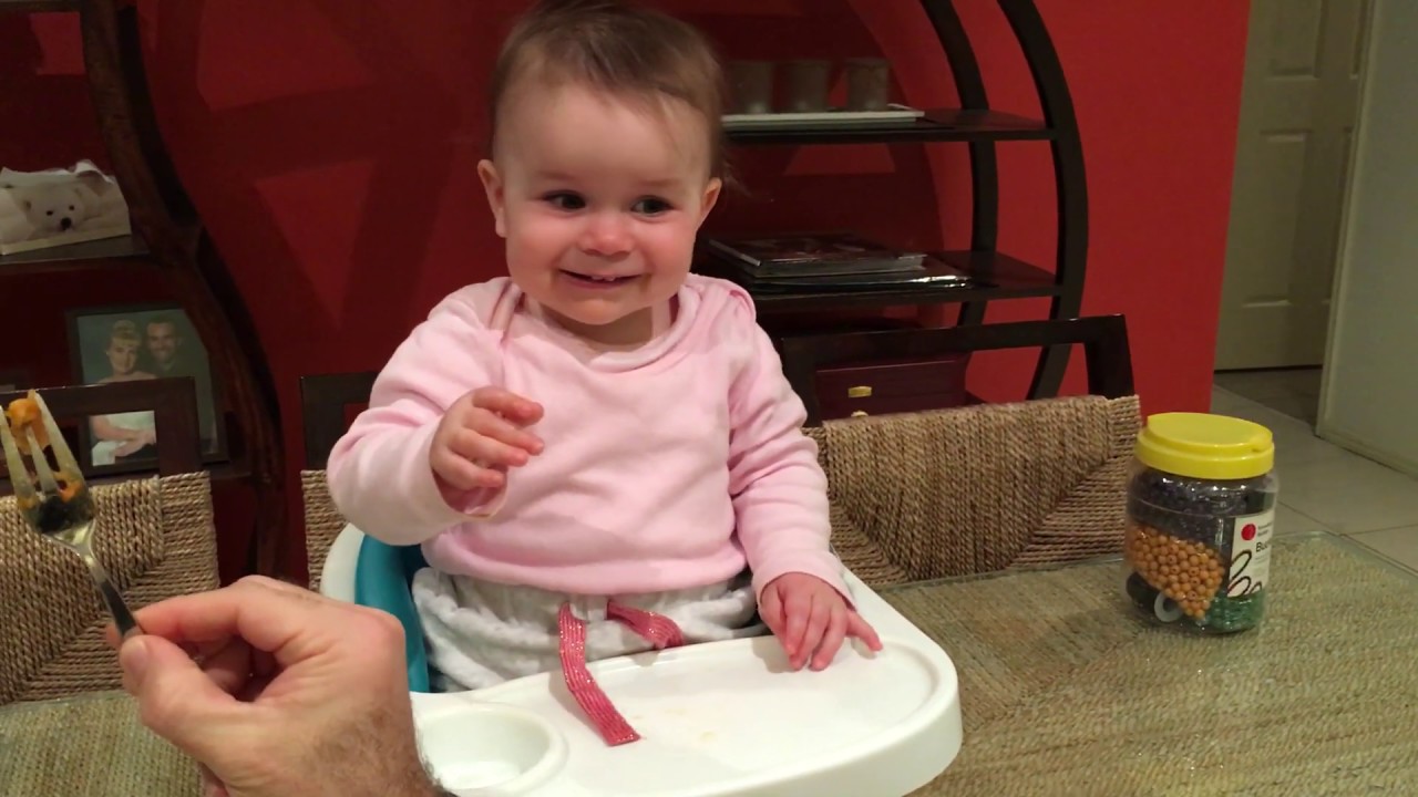 Baby Addy Eats Pasta - YouTube