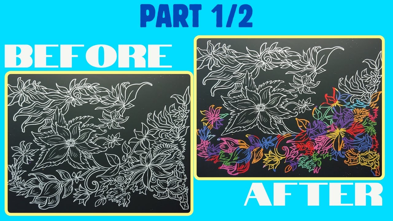 Scratch Art | Scratch Painting | Drawing Another Flower | Scratch Book ...