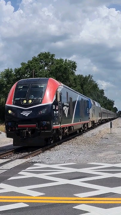 Amtrak ALC-42 Charger #338 RL K5LA Horn (Crossing Sequence) #shorts #fyp (P098-22 at Deland ...