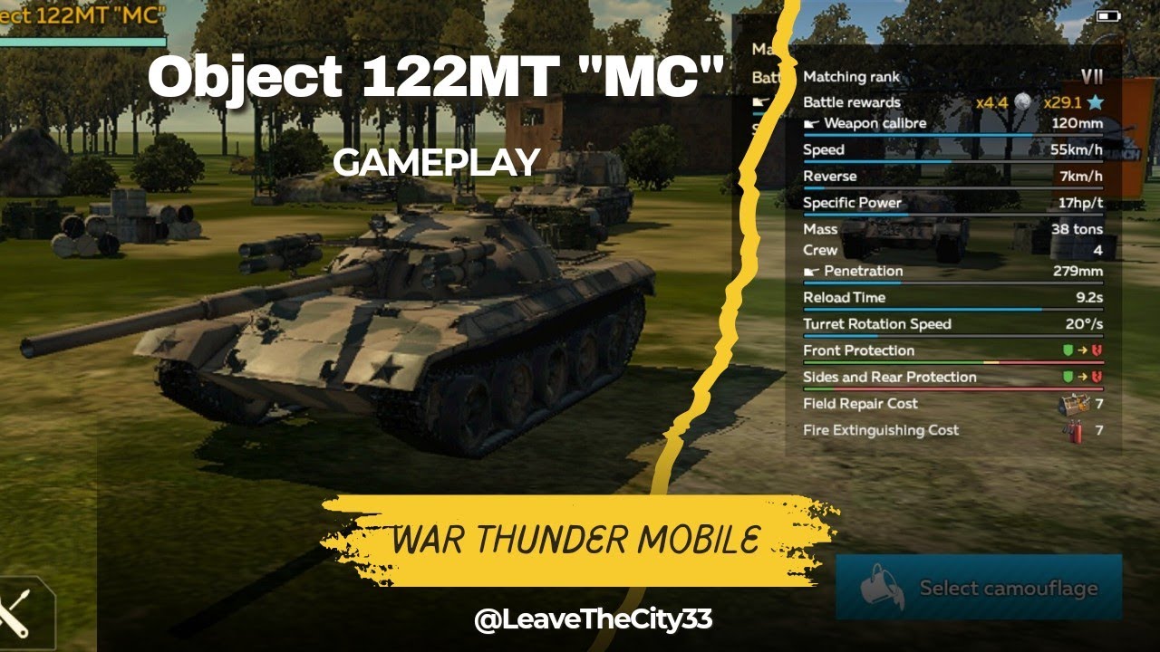 This Tank Shots "Bamboo" APFSDS ⭐ War Thunder Mobile - Object 122MT "MC ...