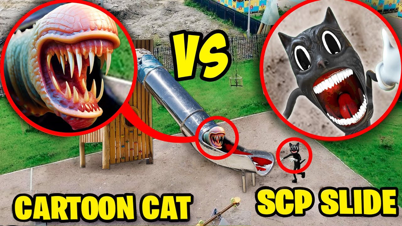 SCP SLIDE vs CARTOON CAT Bruno! CARNIVOROUS SLIDE SCP se lo comió ...