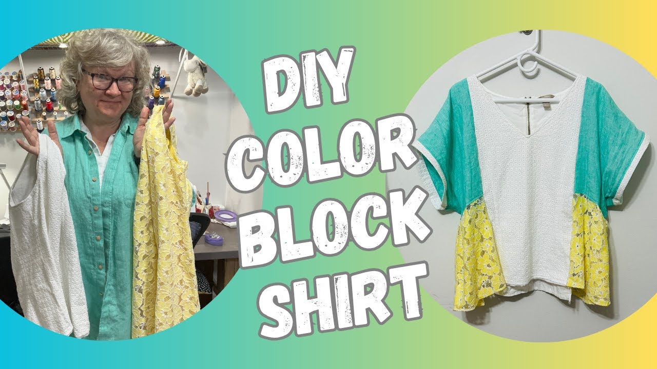 DIY Easy Color Block Shirt - YouTube