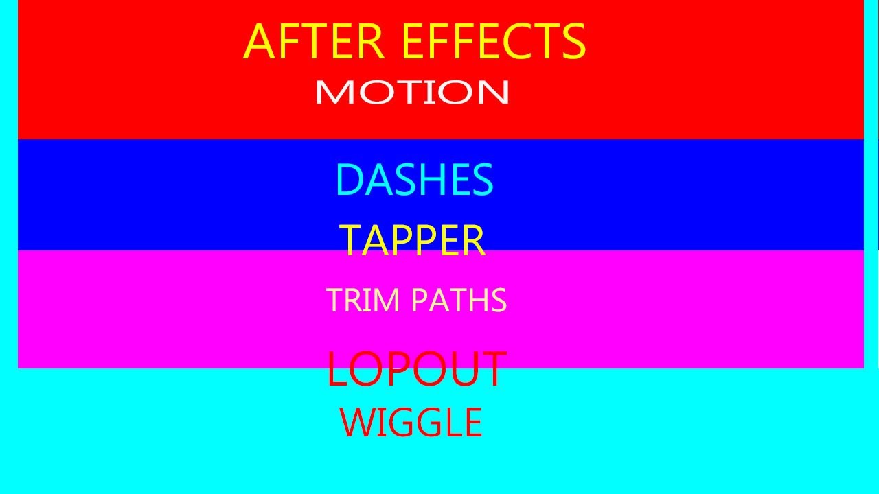 Dashes ! Offset ! End Length ! Tapper ! LopOut ! Wiggle ! motion - YouTube