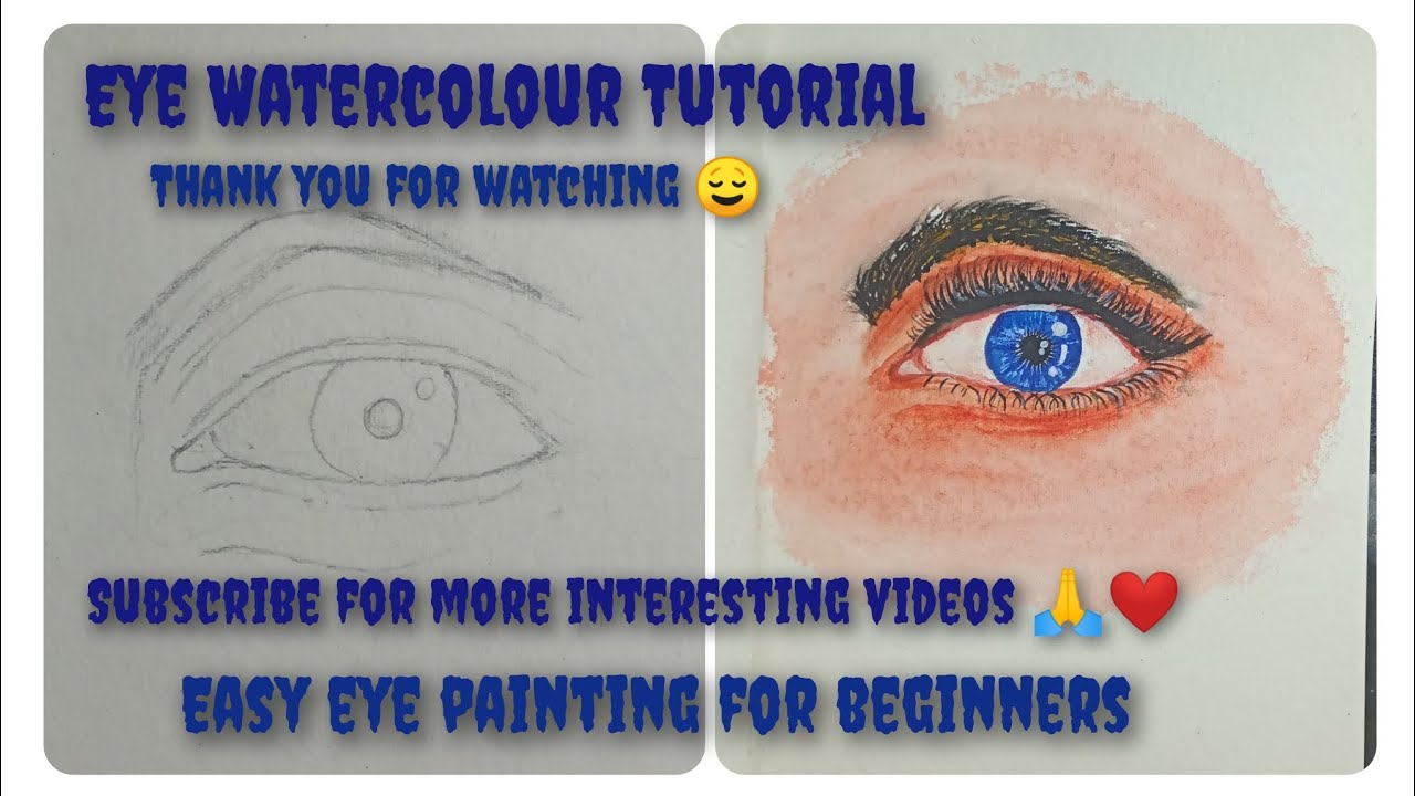 watercolour eye painting tutorial for beginners 😊🙌 - YouTube