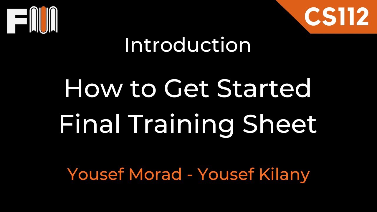 CS112 | Final Sheet Solution Introduction | Important Notes - YouTube