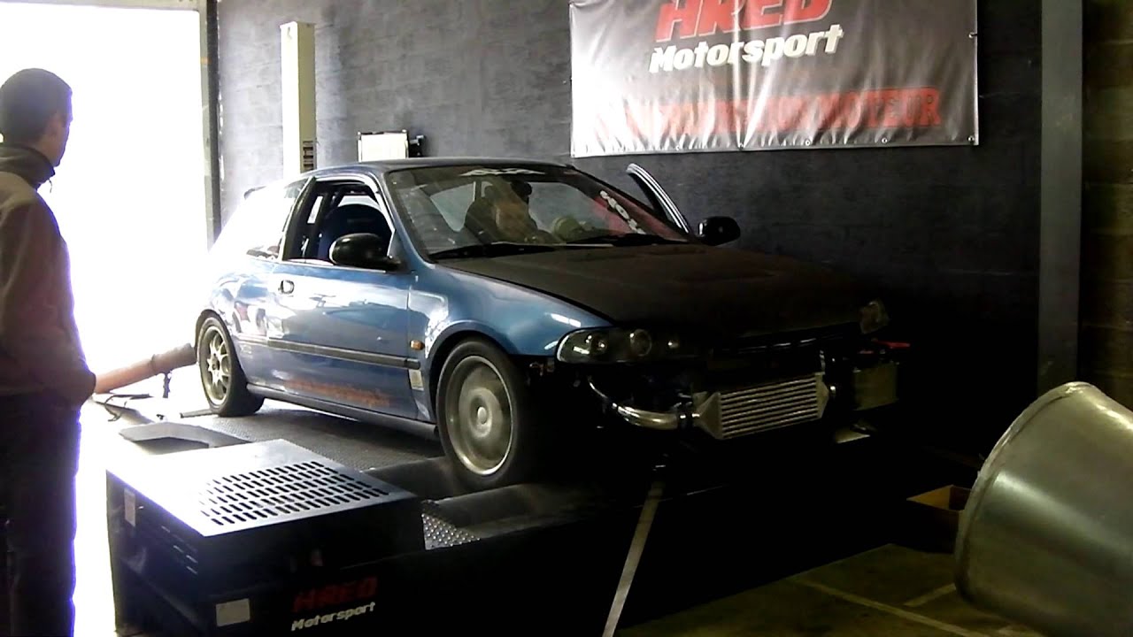 CIVIC D16A9 turbo basse pression 230 CH - YouTube