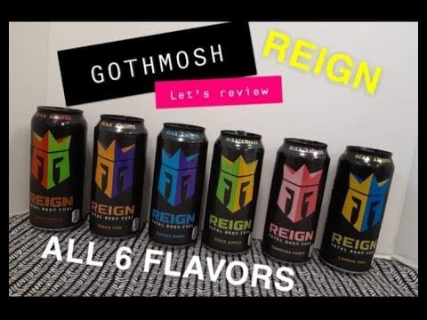 REIGN energy drink all six flavors Monster Review - YouTube